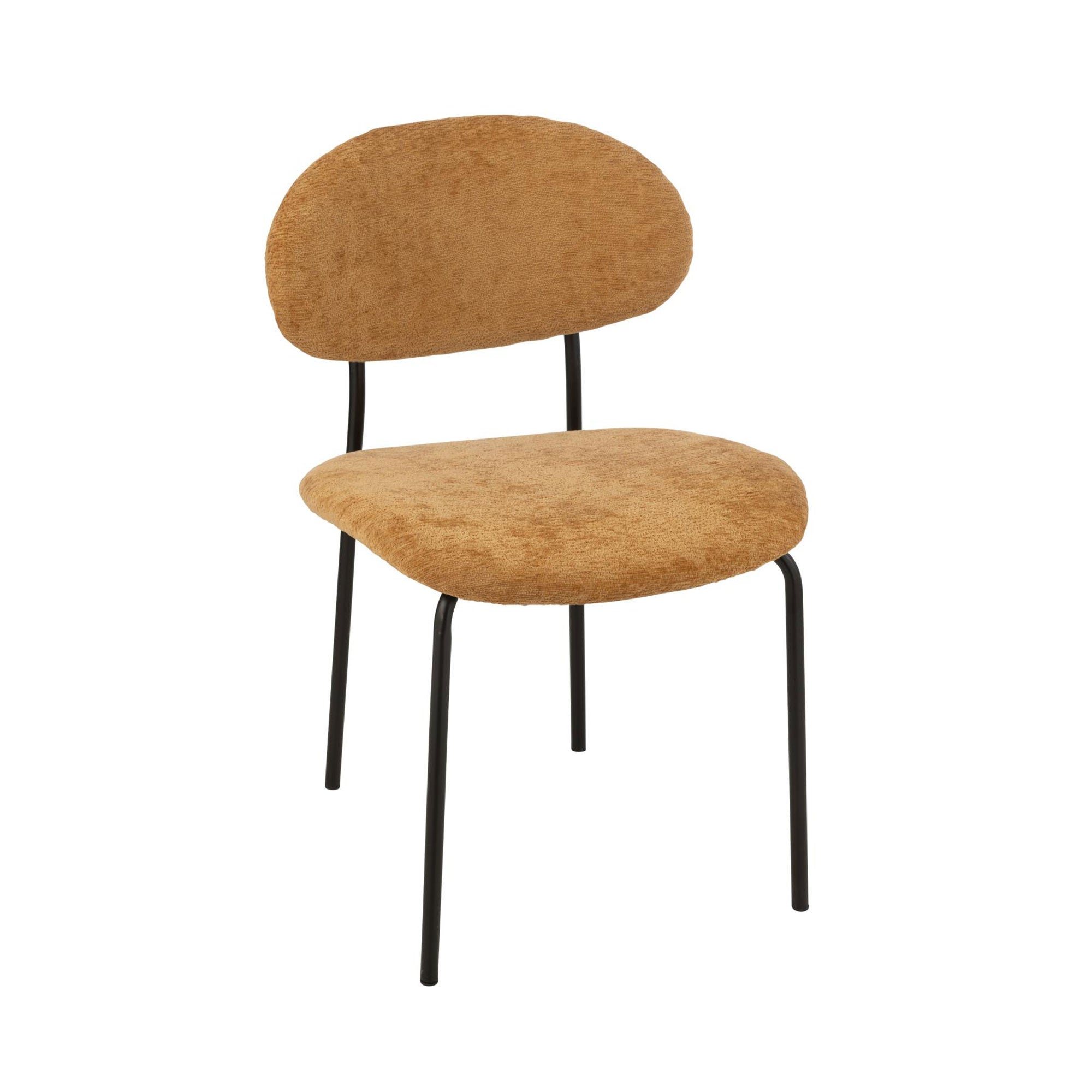 Chaise repas 51x55x82 cm en tissu doux ocre - TESTI | Leroy Merlin