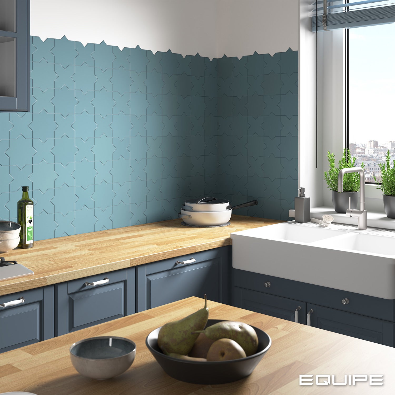 Grès cérame - PORTO - STAR AZURE - 16,8X16,8 | Leroy Merlin