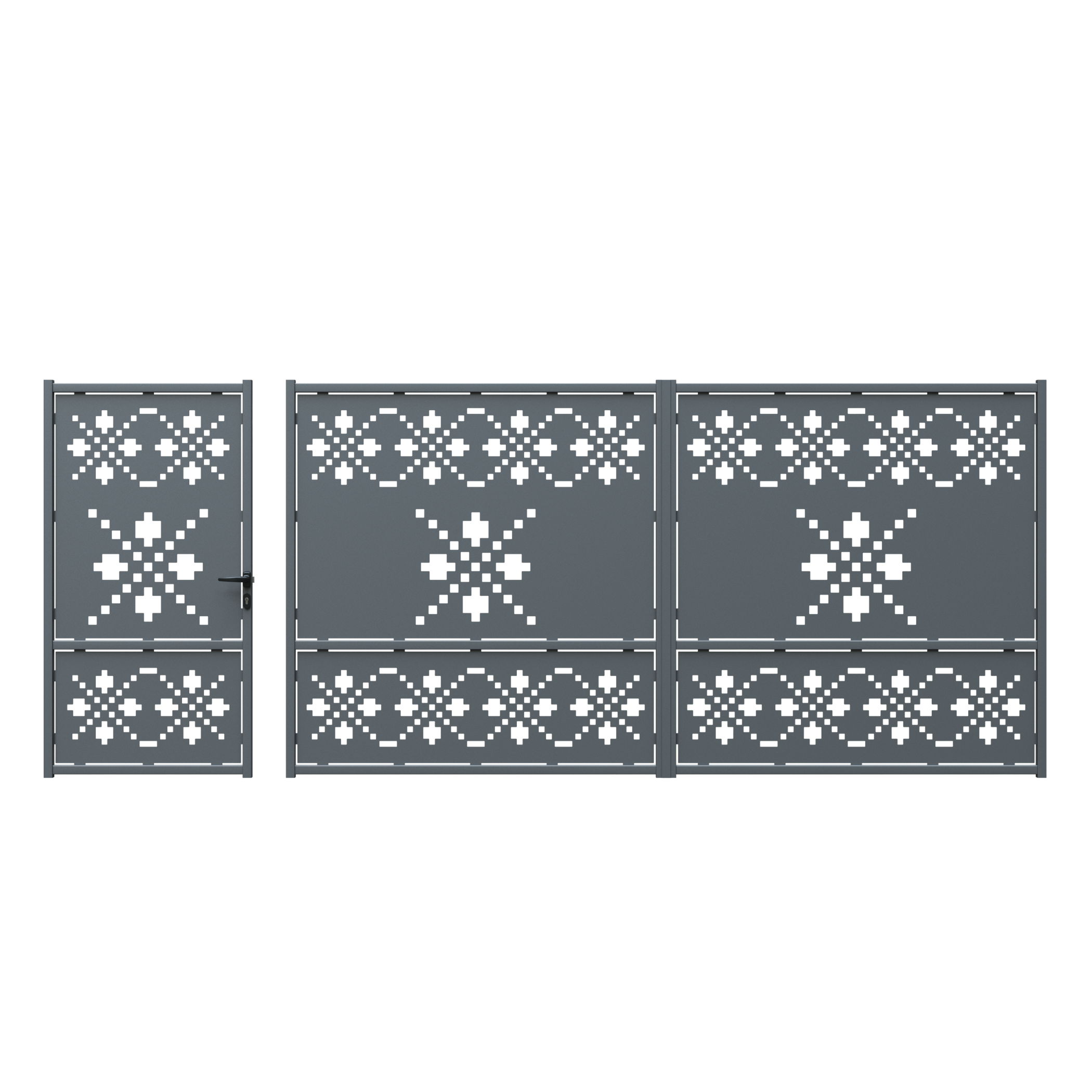 Portail en métal avec panneau décoratif tôle 2 mm modèle 28 noir 387 x ...