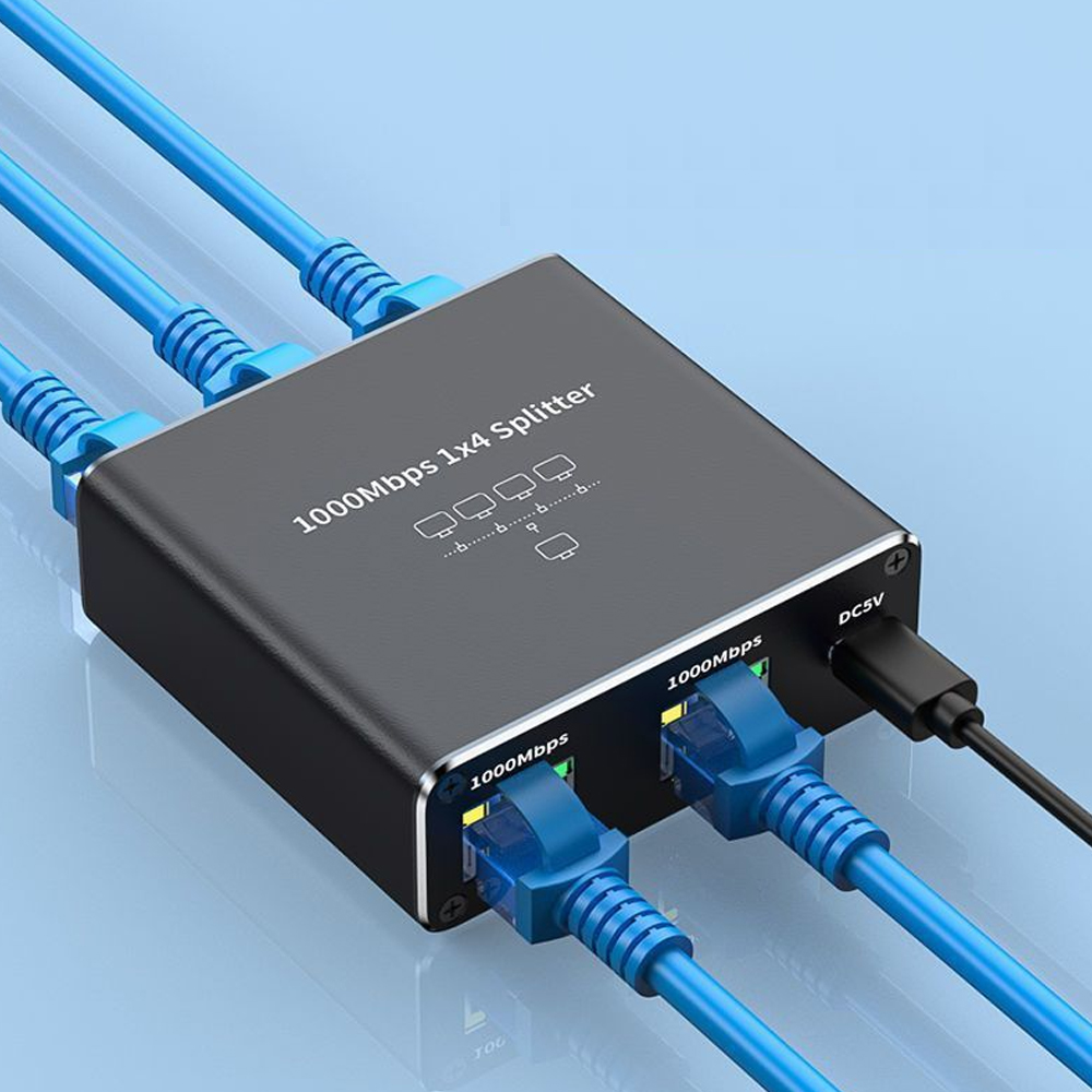 Conmutador Ethernet con 1 a 4 divisores de red RJ45, multiconector de ...