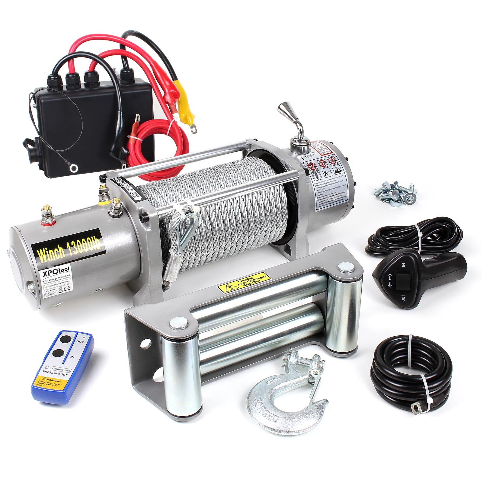 Treuil électrique 12V 5909kg Treuil motorisé avec télécommande | Leroy ...