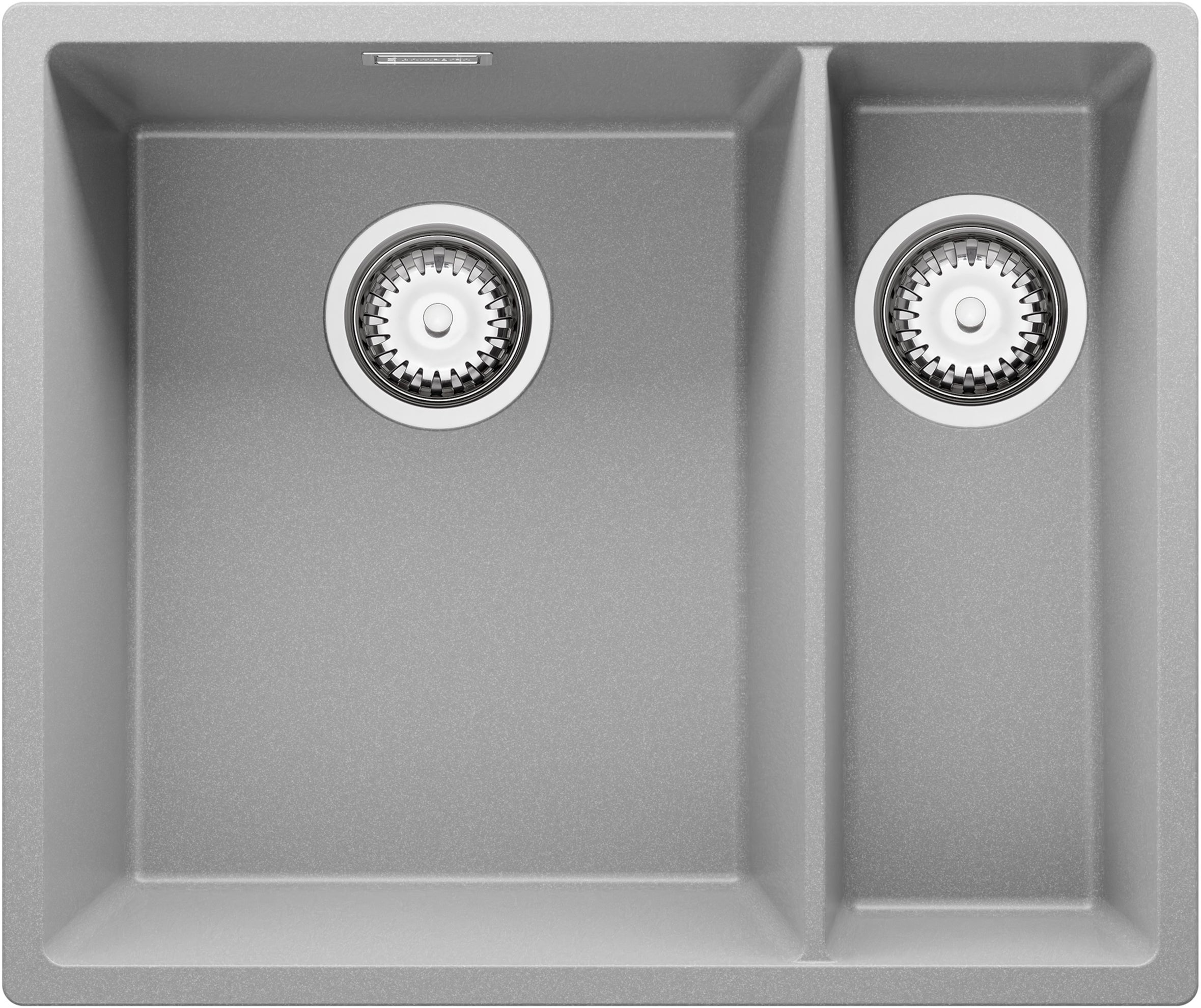 Evier Sous Plan Gris 56x47cm, Evier en Granit 1,5 bacs + Kit de Vidage ...