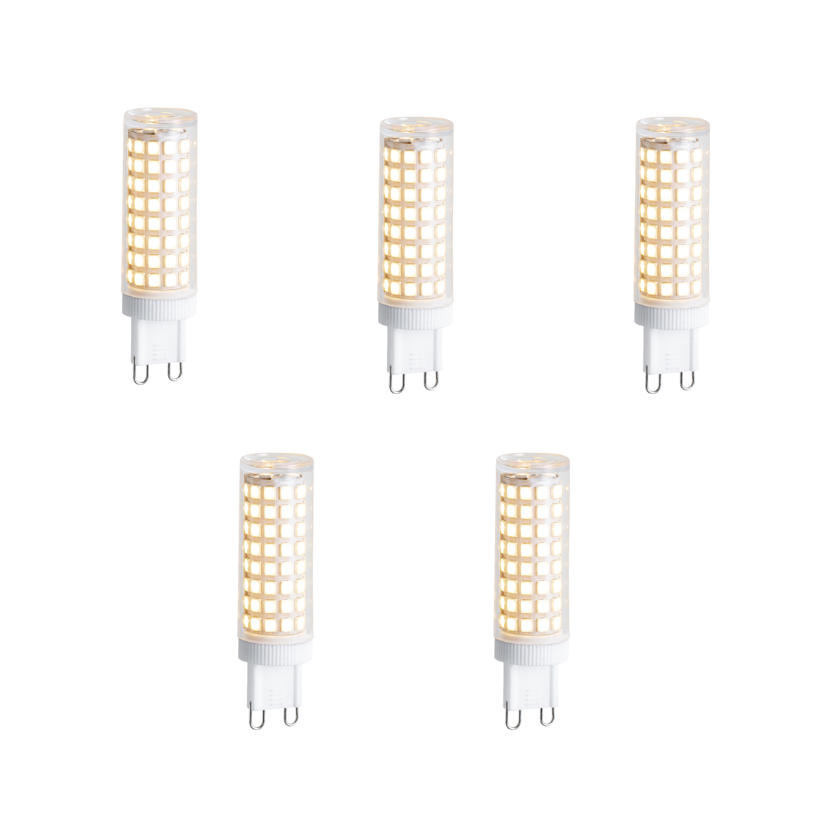 Juego de 5 bombillas LED G9 regulables 5,5W 500 lm 2700K | Leroy Merlin