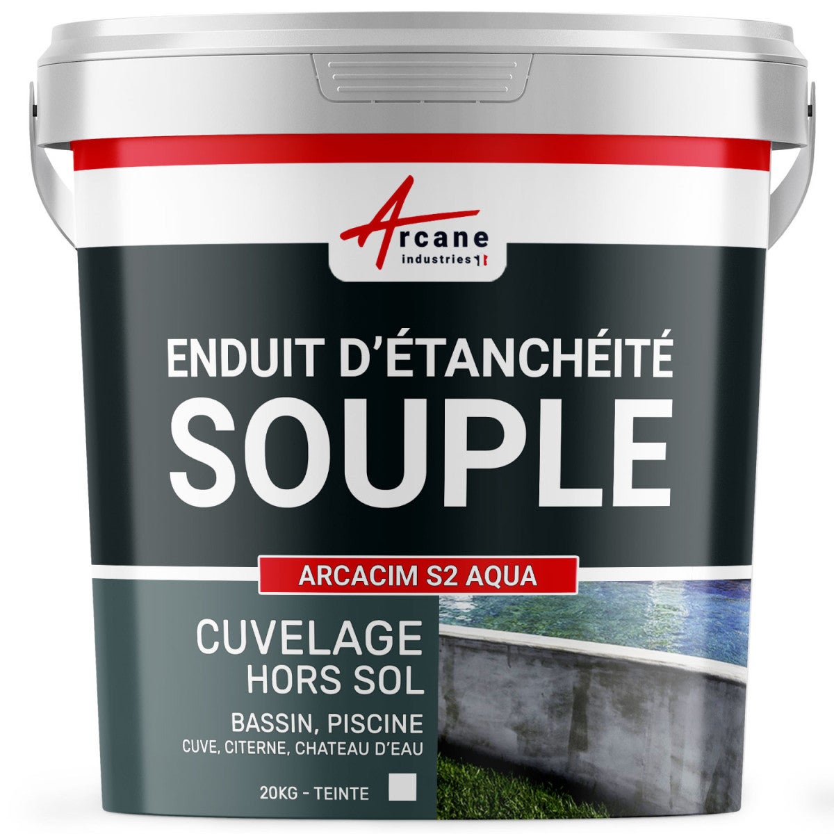 Enduit d'étanchéité Piscine Cuve Hors Sol - ARCACIM S2 - 20 kg - Blanc ...