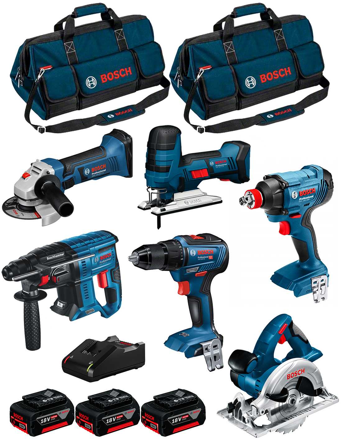 BOSCH Kit 18V BK601BAG (GDX 18V-180+GSR 18V-55+GKS 18V-LI+GST 18V-LI S ...