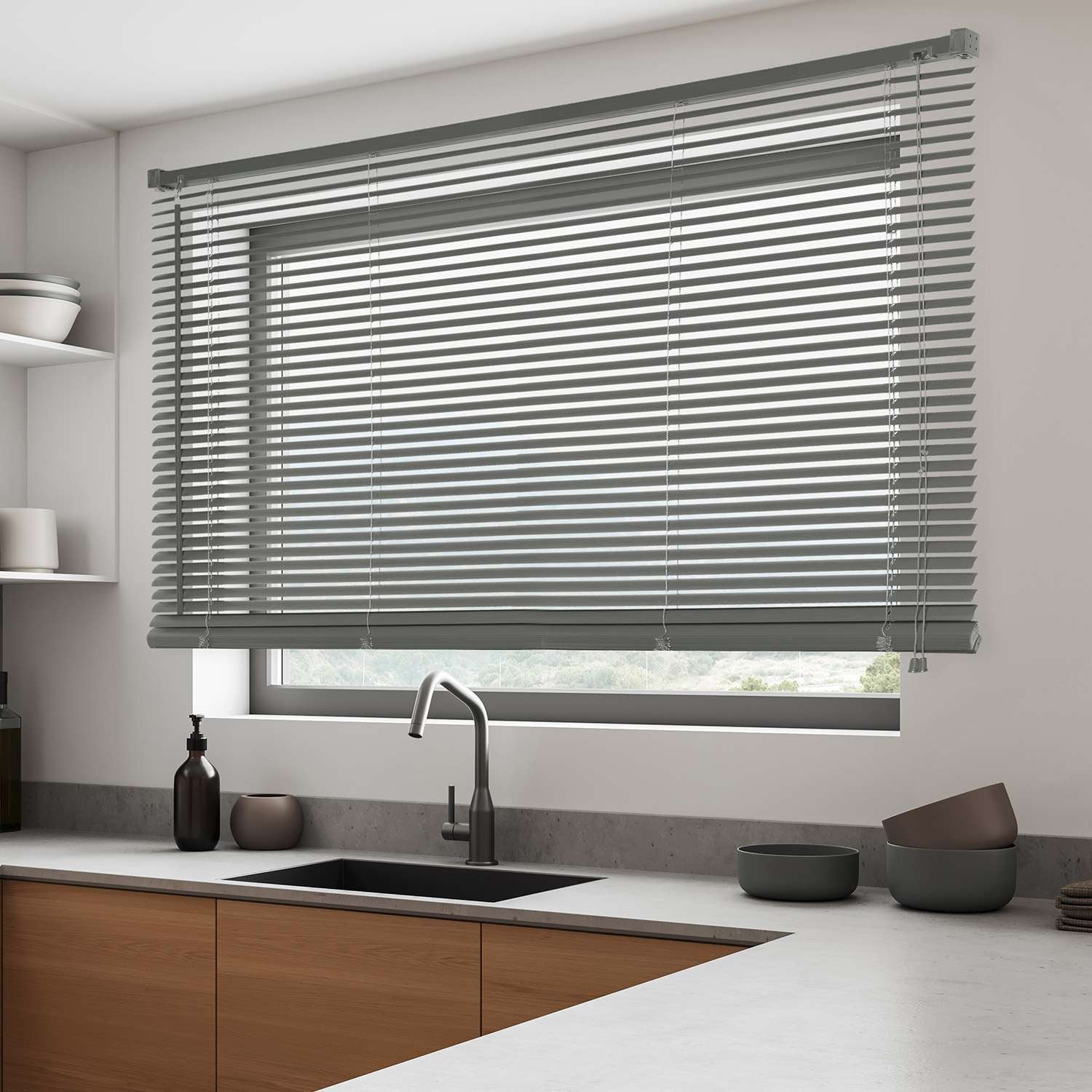 Tende Veneziane in Alluminio con Corda Grigio 120x160 | Leroy Merlin