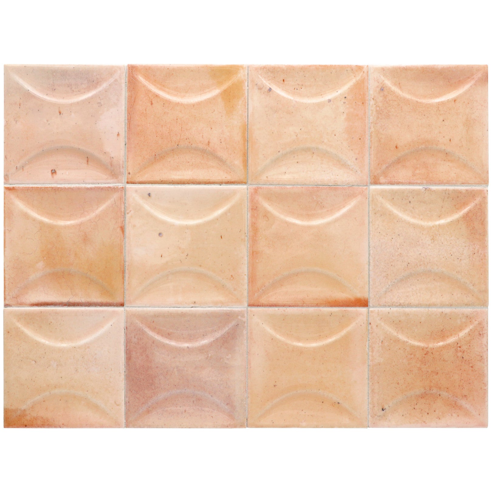 Carrelage mural faïence effet rustique THANGLONG Arco 10x10 cm Pink ...
