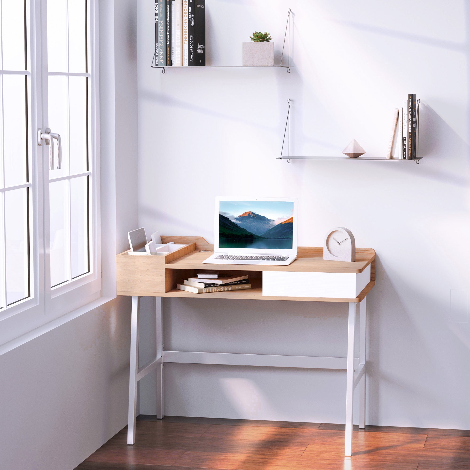 Bureau Gaming pour Ordinateur avec Rangement et Grande Surface de ...