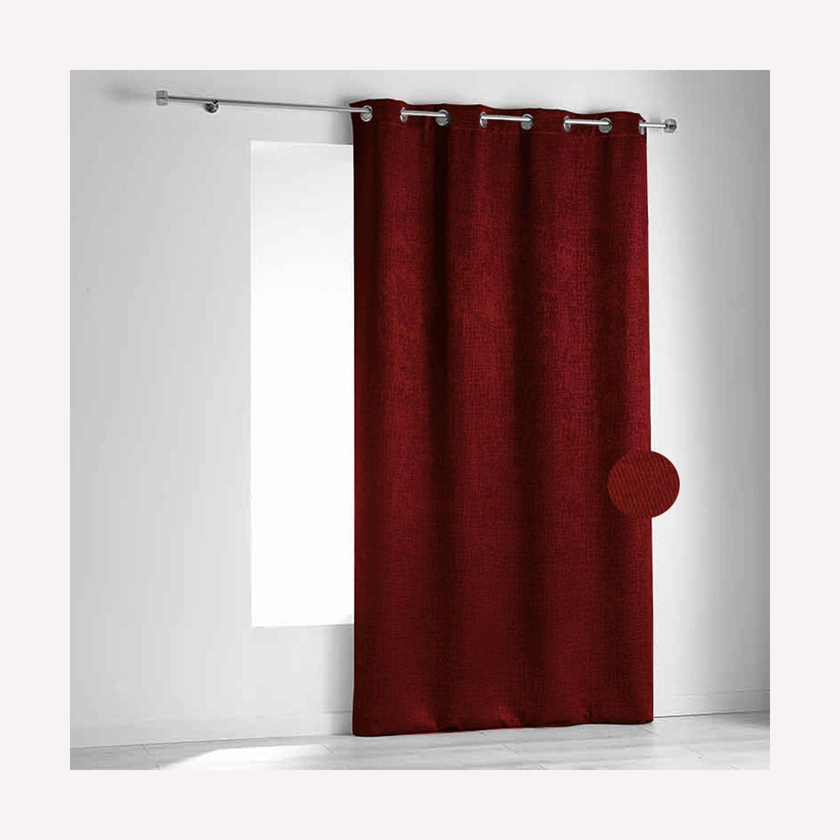 Rideau non feu M1 en velours fiore - Rouge - 140x260 cm - Polyester ...