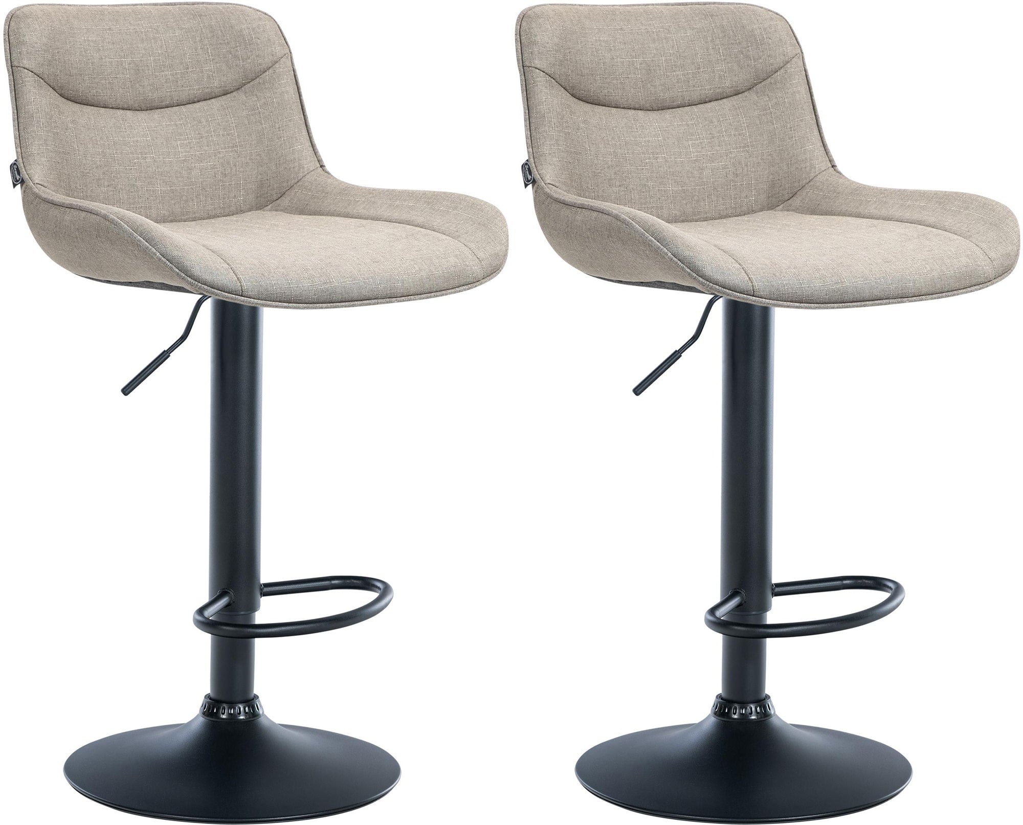 Lot de 2 tabourets de bar pivotant forme ergonomique surpiqûres ...