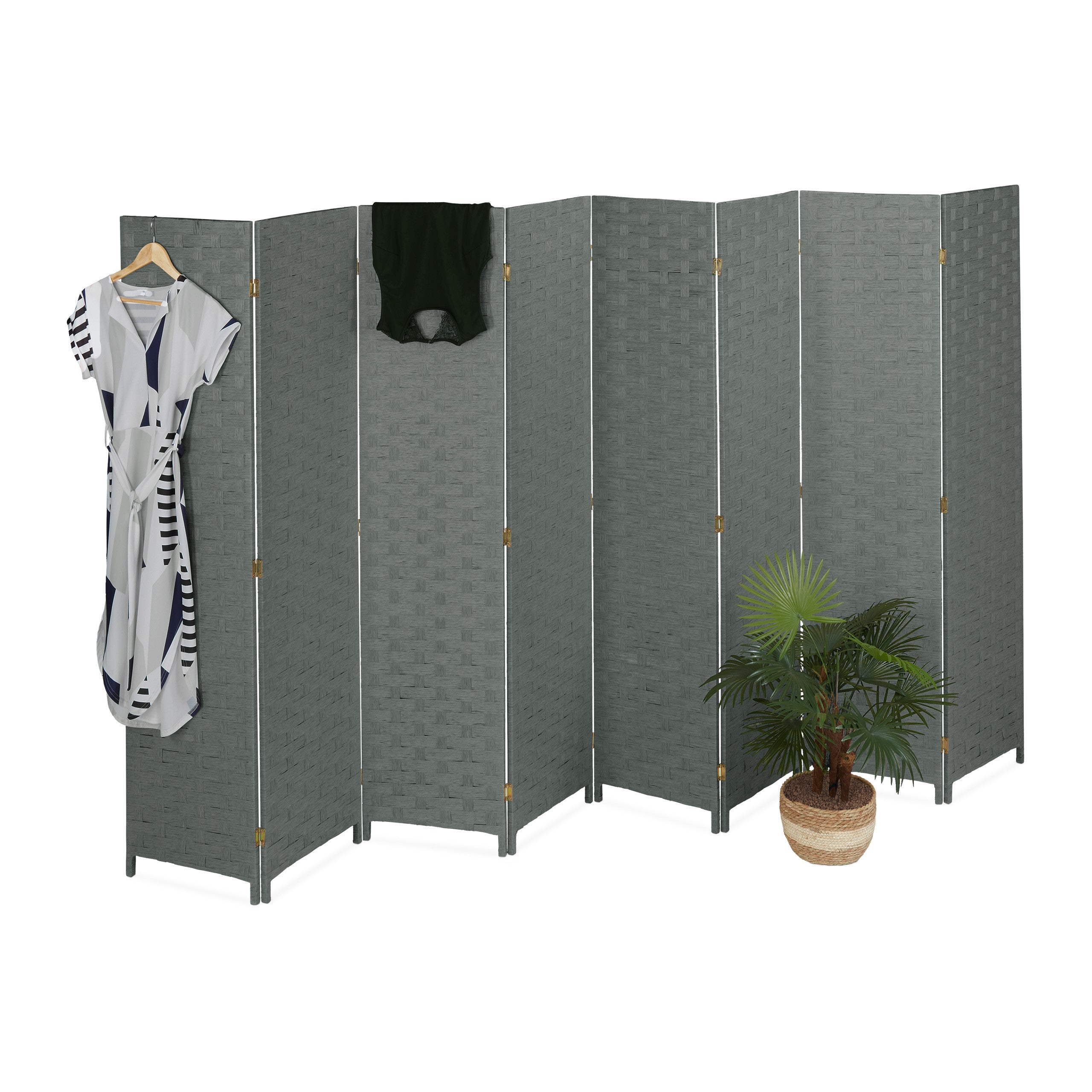 Relaxdays Biombo 8 Paneles Plegable, Separador Ambientes, 170x320 cm ...
