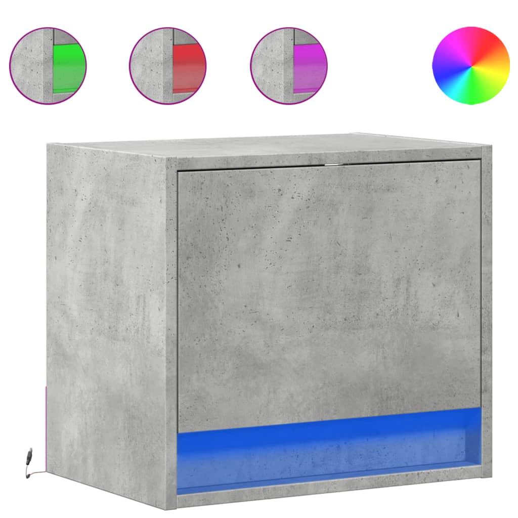 Comodini da parete con luci LED 2 pz grigio cemento | Leroy Merlin