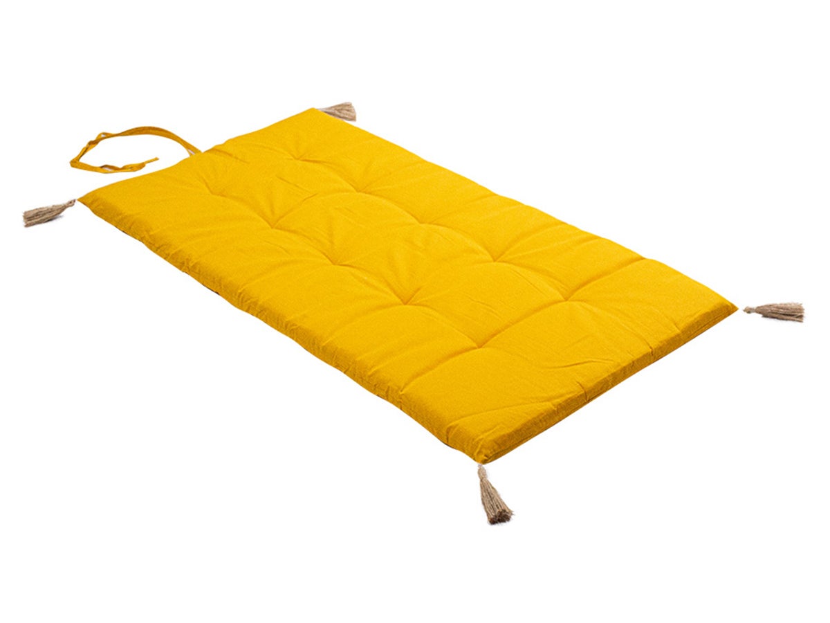 Futon repliable Panama avec pompons jute Moutarde 60 x 120 cm - Enjoy ...