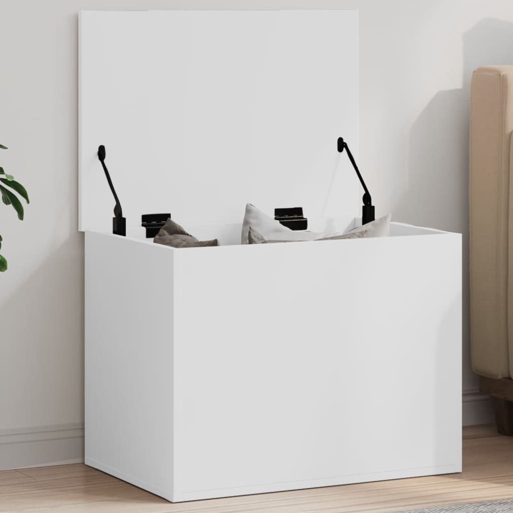 Caja de almacenamiento blanca 60x42x46 cm de madera contrachapada ...