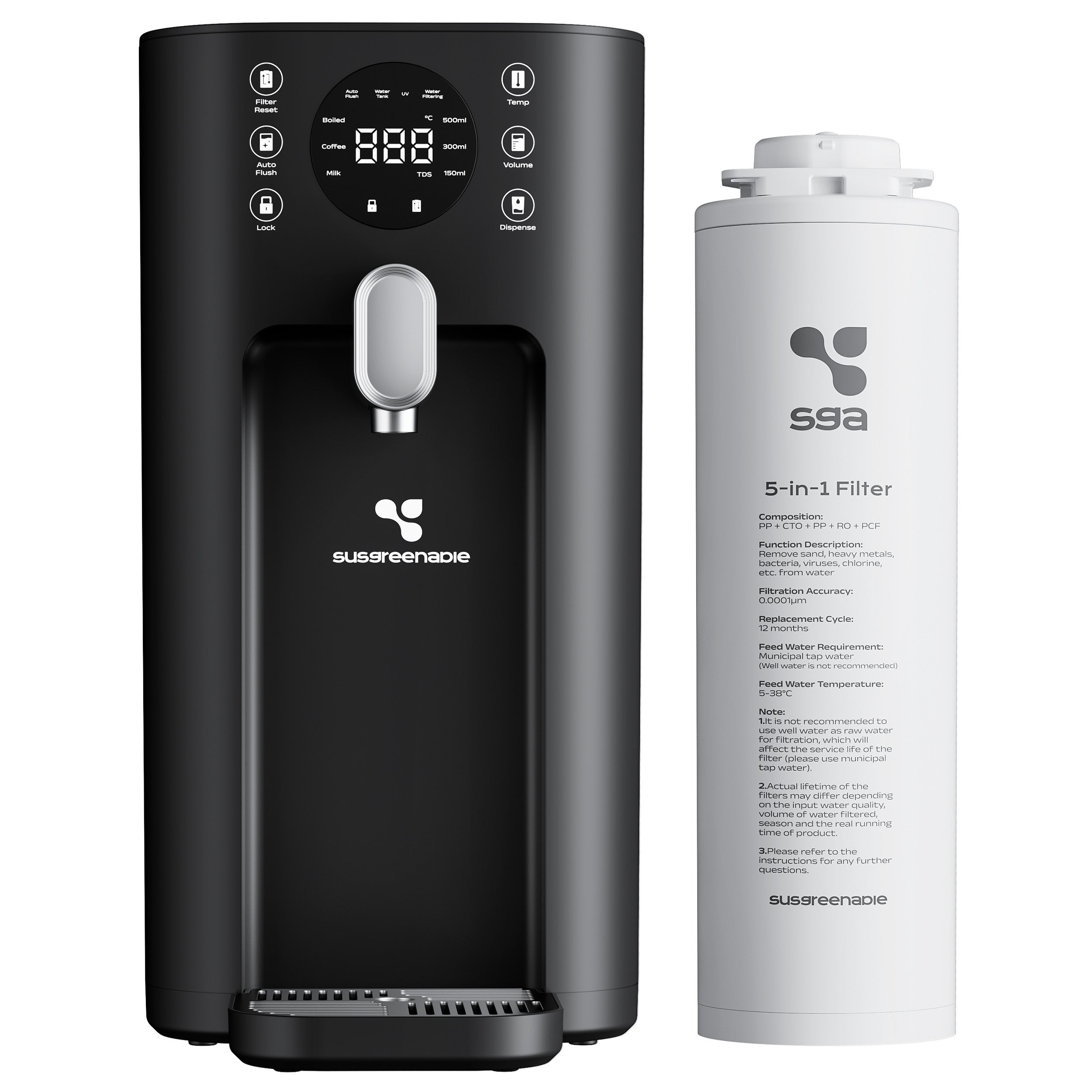 CIARRA x SUSGREENABLE Osmoseur d’eau domestique Filtre à osmose inverse ...