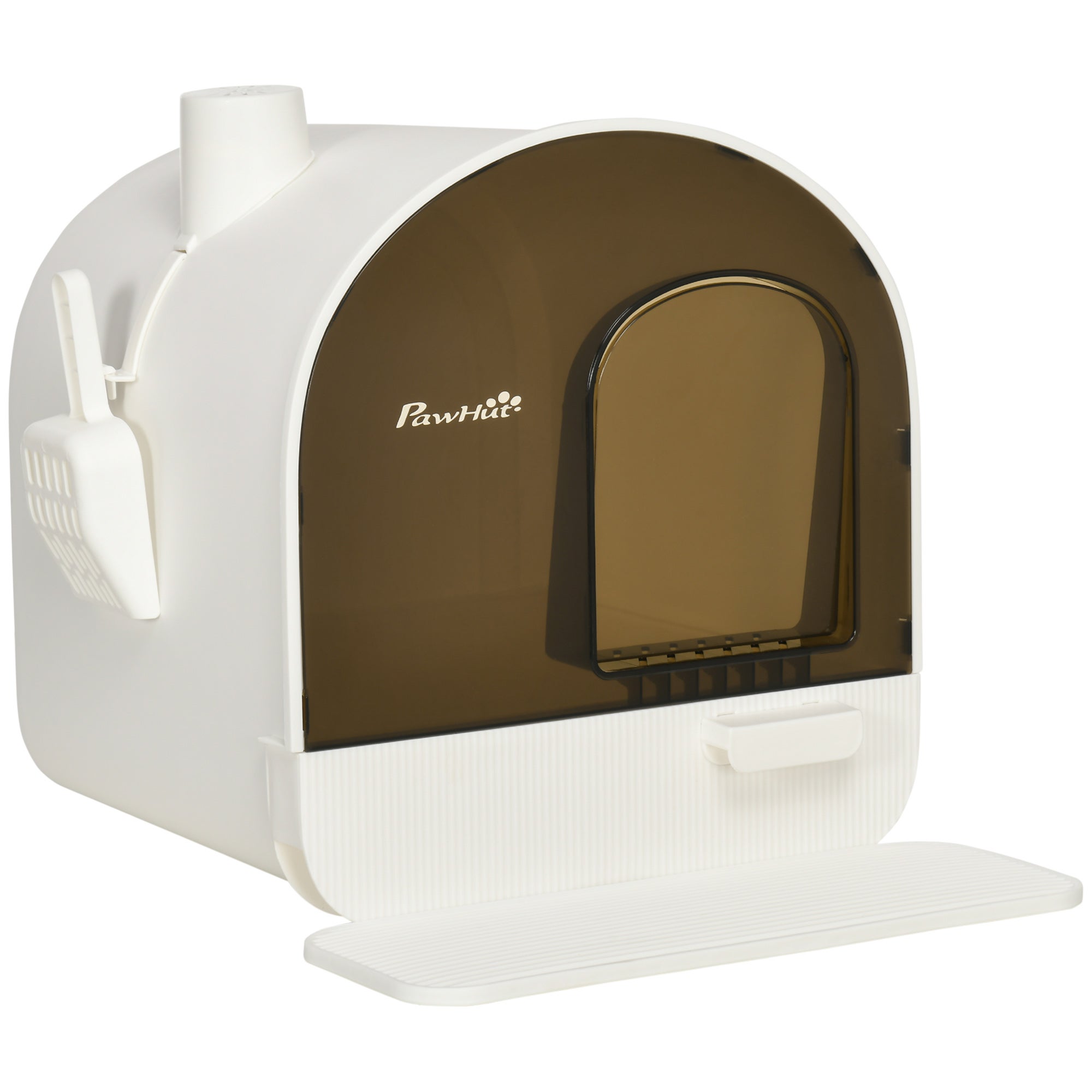 Toilettes chat blanches 43x44x47cm, capot, jusqu'à 5kg, tapis litière ...