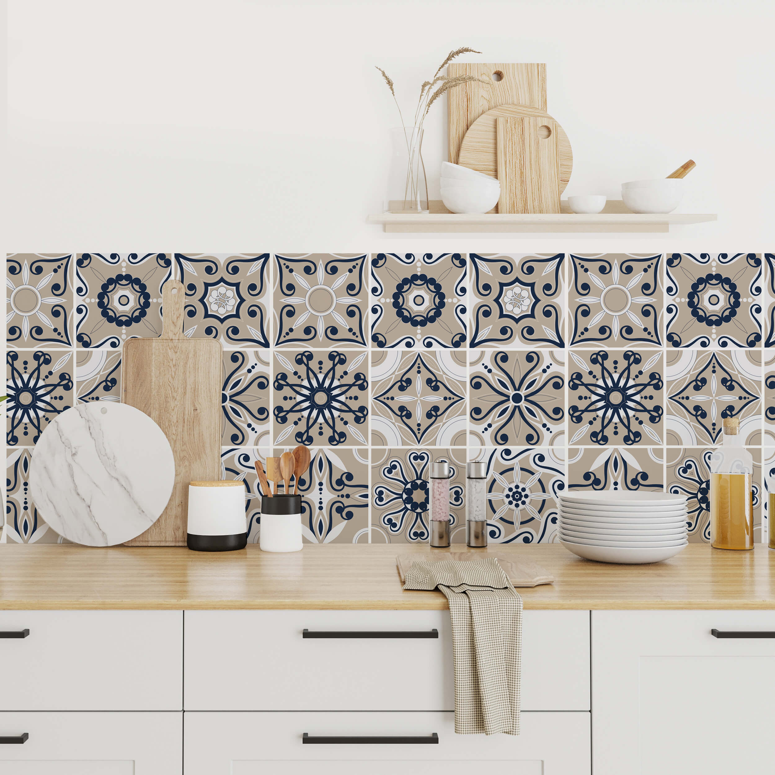 Stickers carrelage carreaux de ciment 20x20cm - Kit de 24 | Leroy Merlin