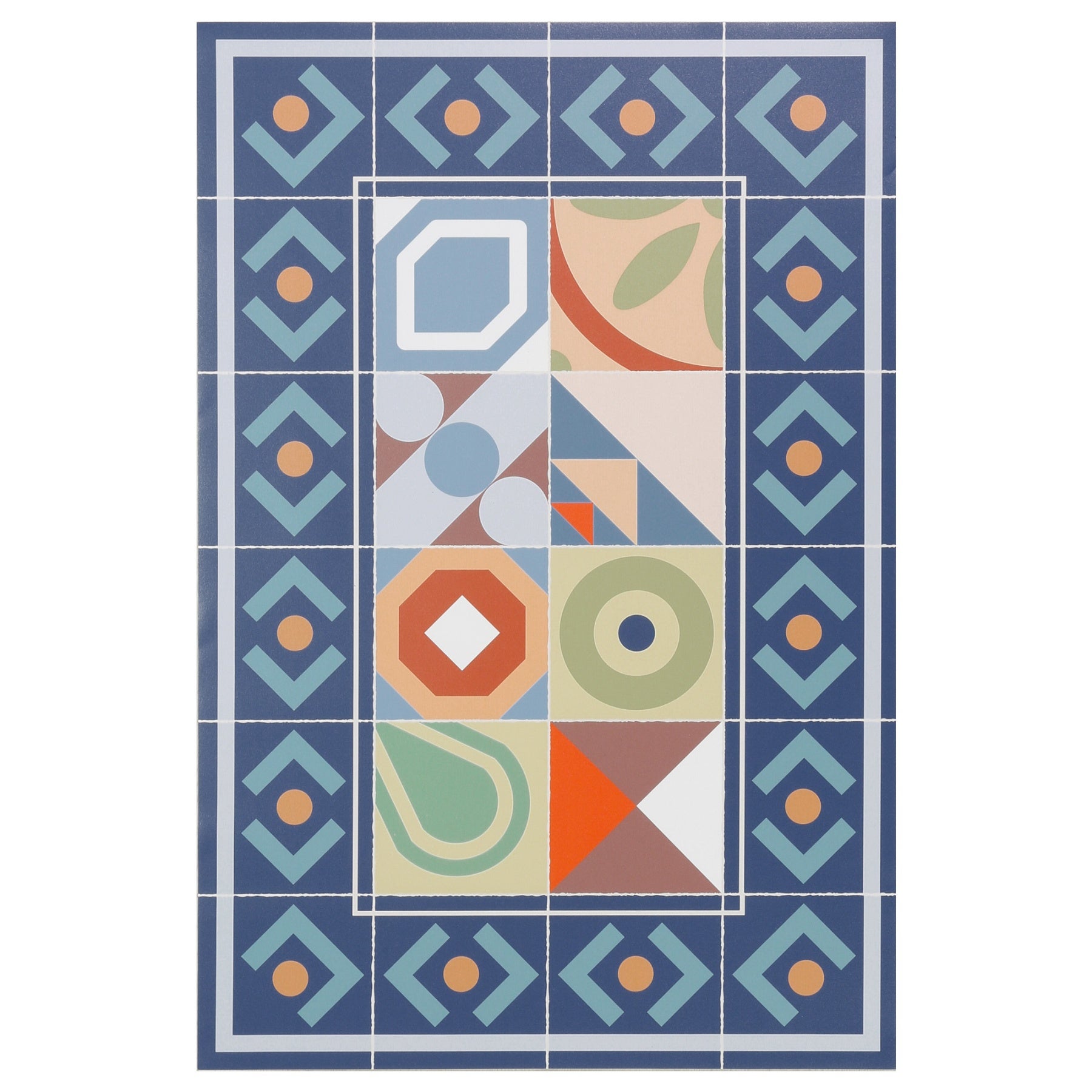 Alfombra vinilo de baldosas hidráulicas boho PANDORA 60x150cm | Leroy ...