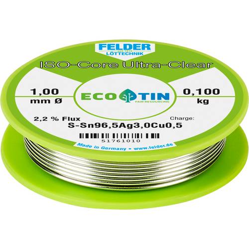 Felder ISO-Core Ultra Clear SAC305 Étain à souder bobine Sn96,5Ag3Cu0,5 ...