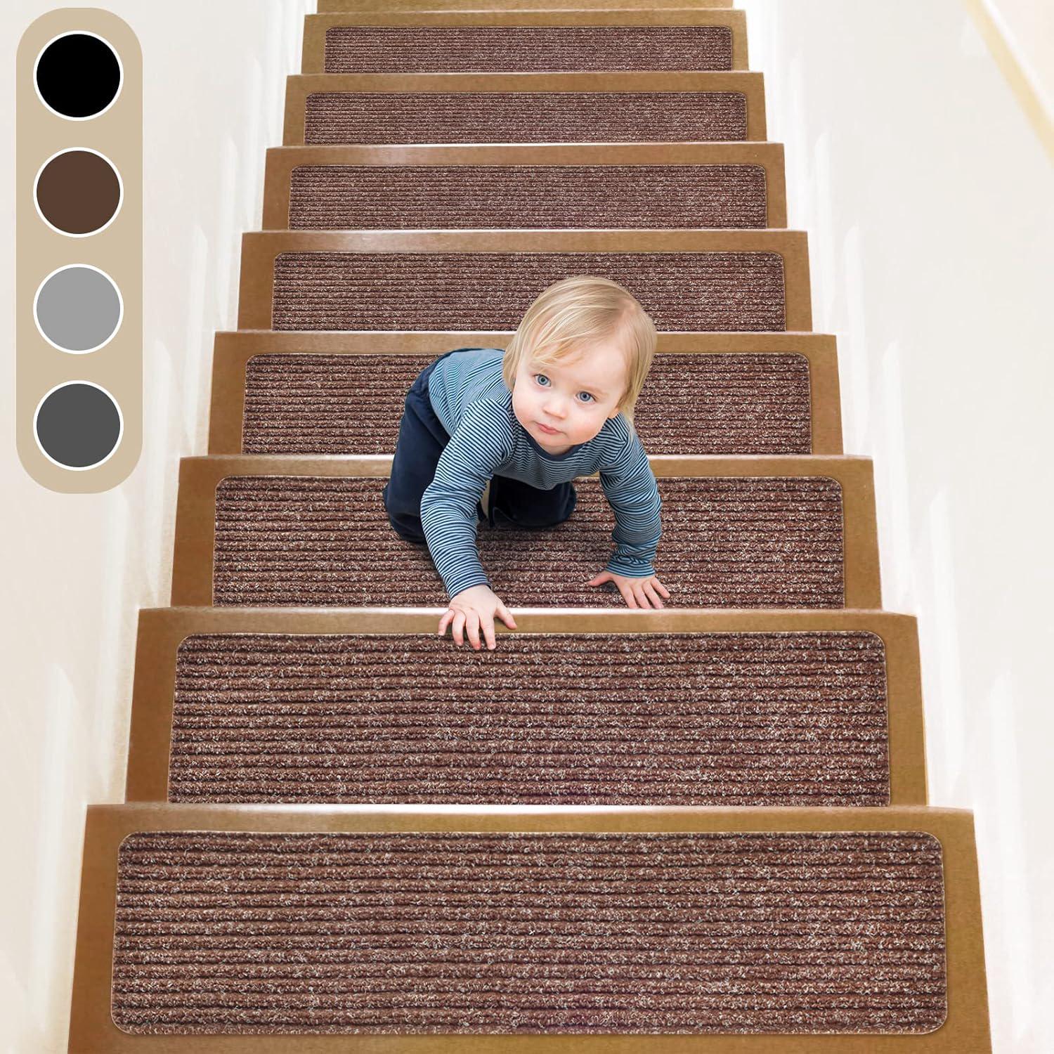 Lot de 1 marchettes d'escalier antidérapantes pour marches en bois, (20 ...