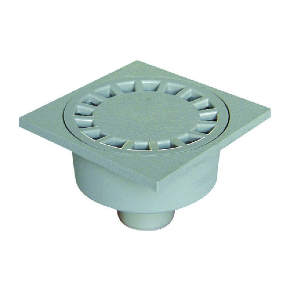 Interplast -Siphon de sol 100X100 mm, couleur gris clair- ø 40 mm ...