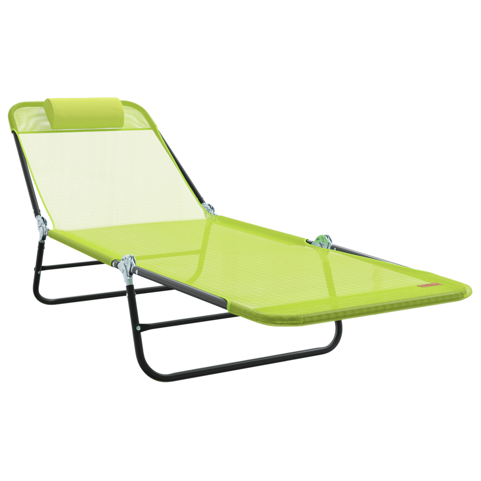 Transat | Chaise Longue Pliante avec Repose-tête en Textilène Verte ...