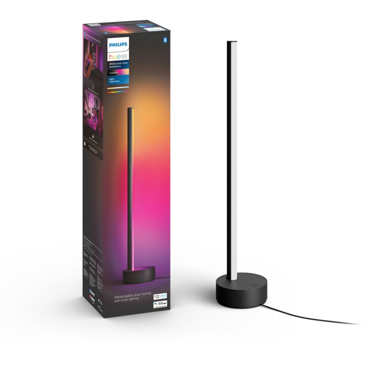 Lampe connectée PHILIPS HUE W&C Gradient Sign noir | Leroy Merlin