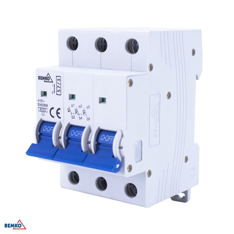 Disjoncteur modulaire 3P - 10A - Courbe B - Pouvoir de coupure 4kV ...