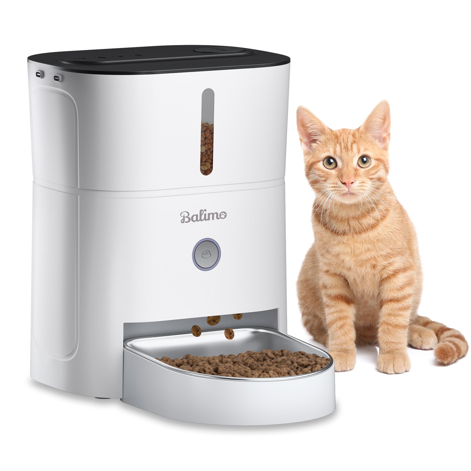 3L Distributeur de Croquettes pour Chat et Chien Blanc Distributeur ...