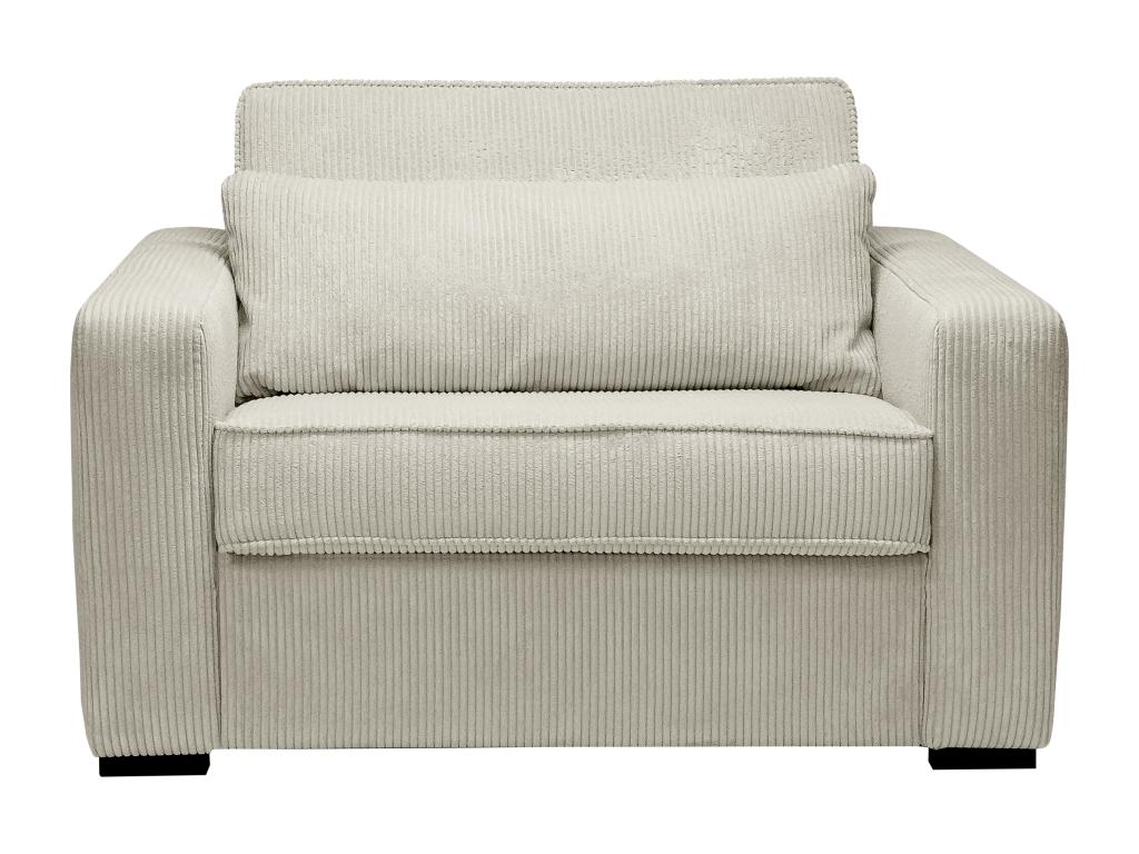 Fauteuil convertible express en velours côtelé beige - Couchage 70 cm ...