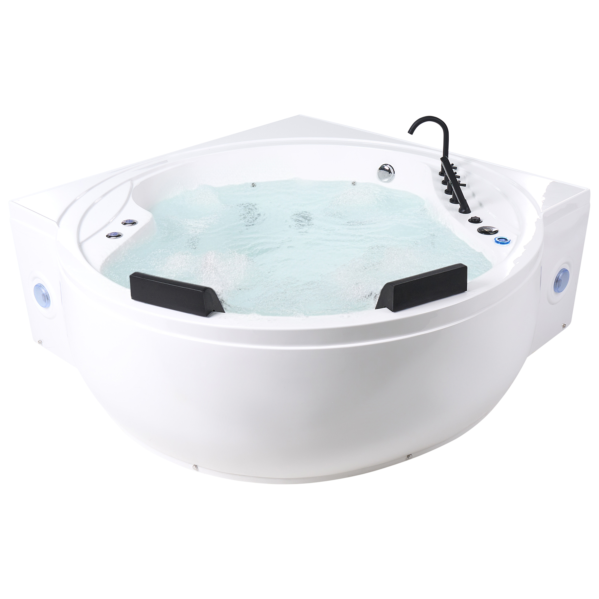 Baignoire d'angle à remous avec LED MANRESA Avec haut-parleur Bluetooth ...