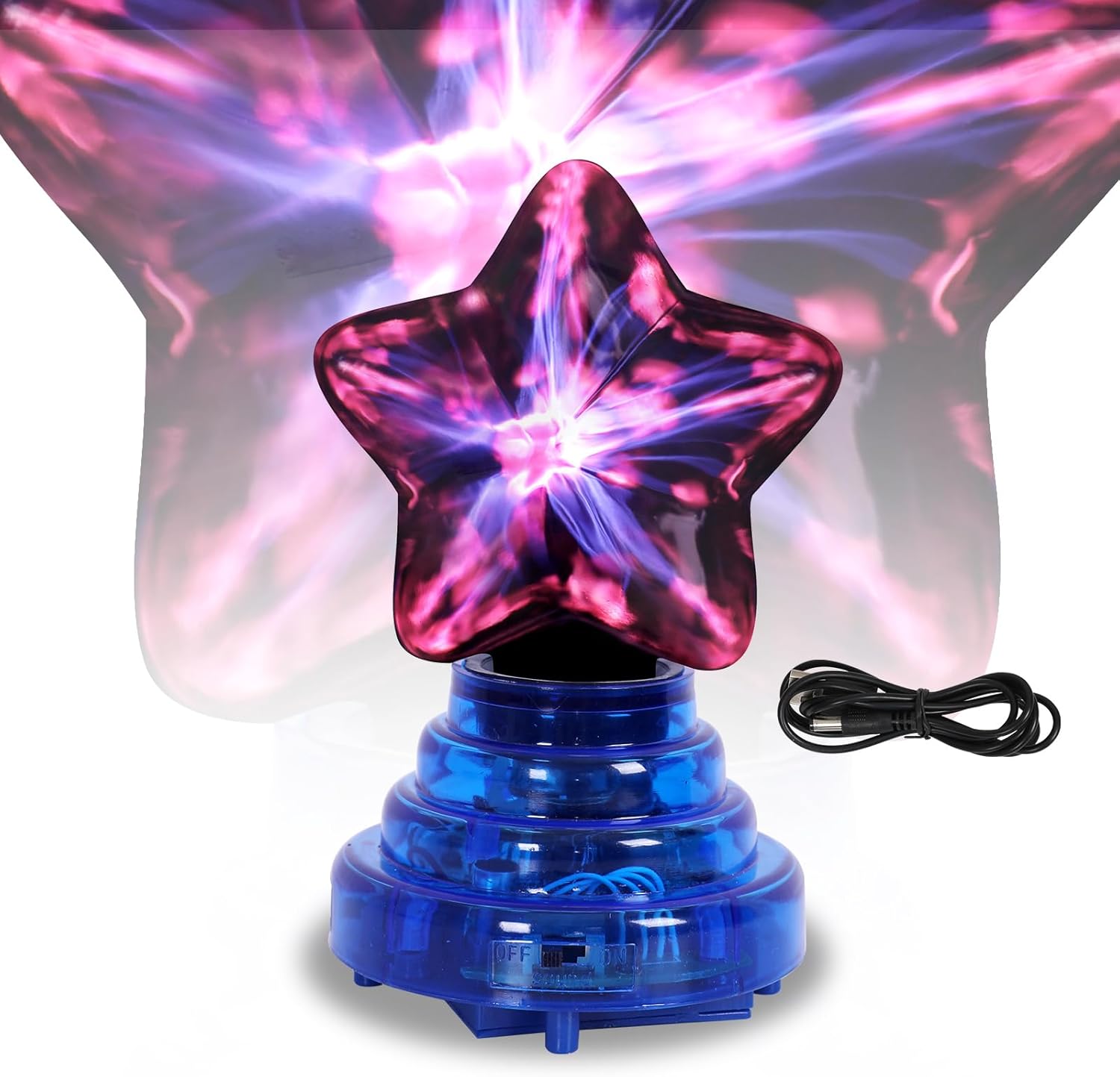 COMELY Boule Plasma 4W, Lampe Plasma Étoile 11×10×17 cm avec Contrôle ...