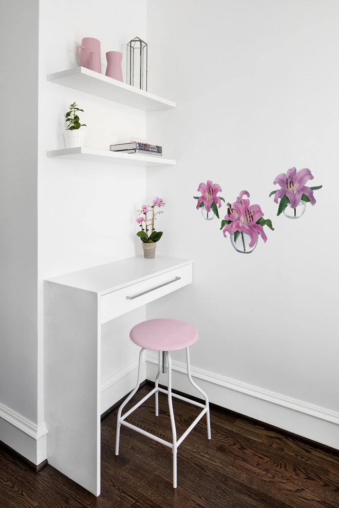 Sticker décoratif autocollant, fleurs de lys pour déco nature, x2, 21,9 ...