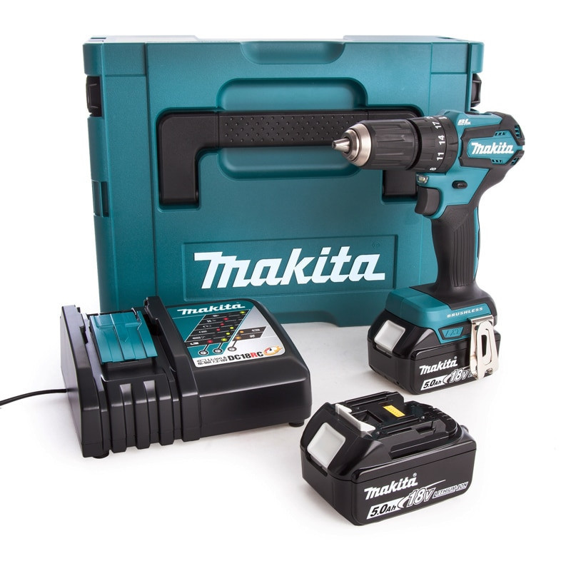 Perceuse à percussion 18V LXT (2x5.0 Ah) en MAKPAC - MAKITA DHP483RTJ | Leroy Merlin