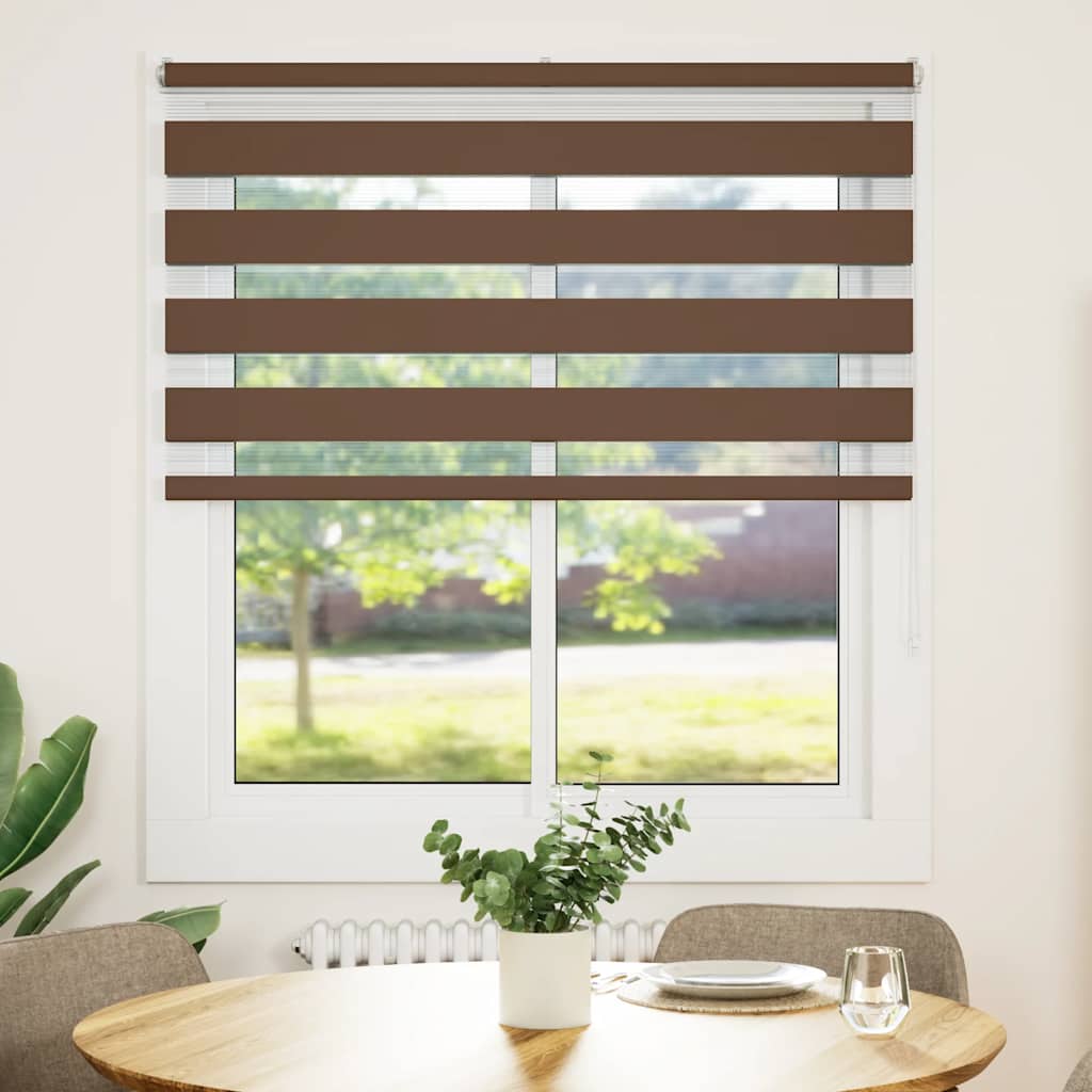 Estor cebra marrón 120x100 cm tejido ancho 115,9 cm poliéster | Leroy ...