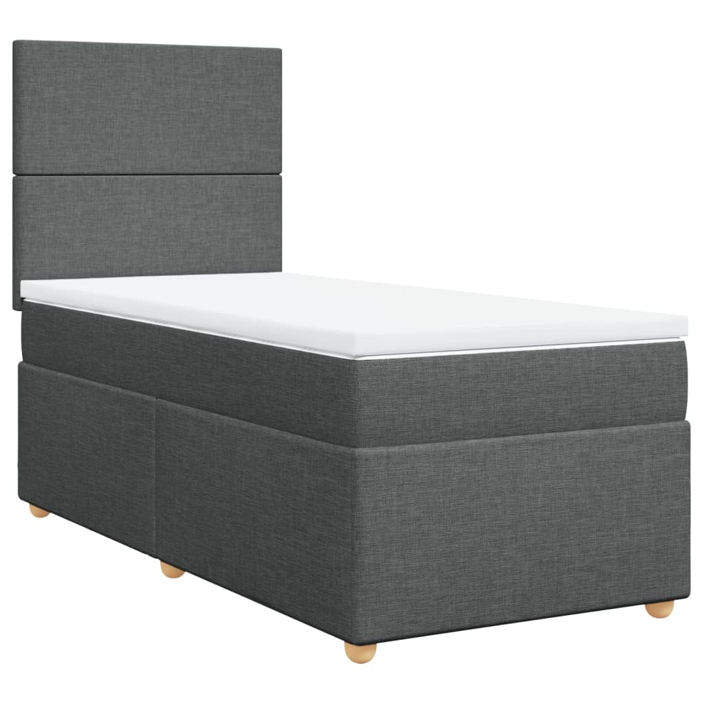 Cama box spring con colchón tela gris oscuro 80x200 cm | Leroy Merlin