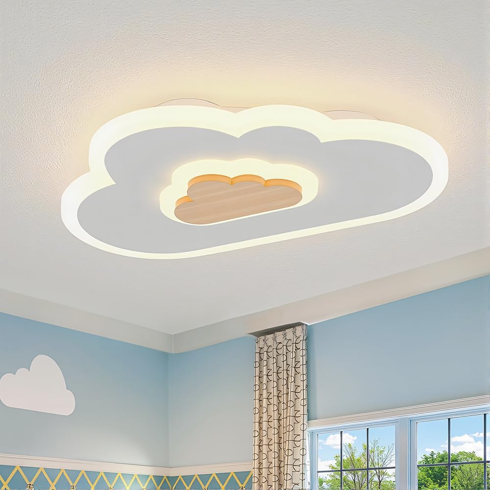 AUTRUCKER Luz LED en forma de nube acrílica, luz de techo para niños de ...