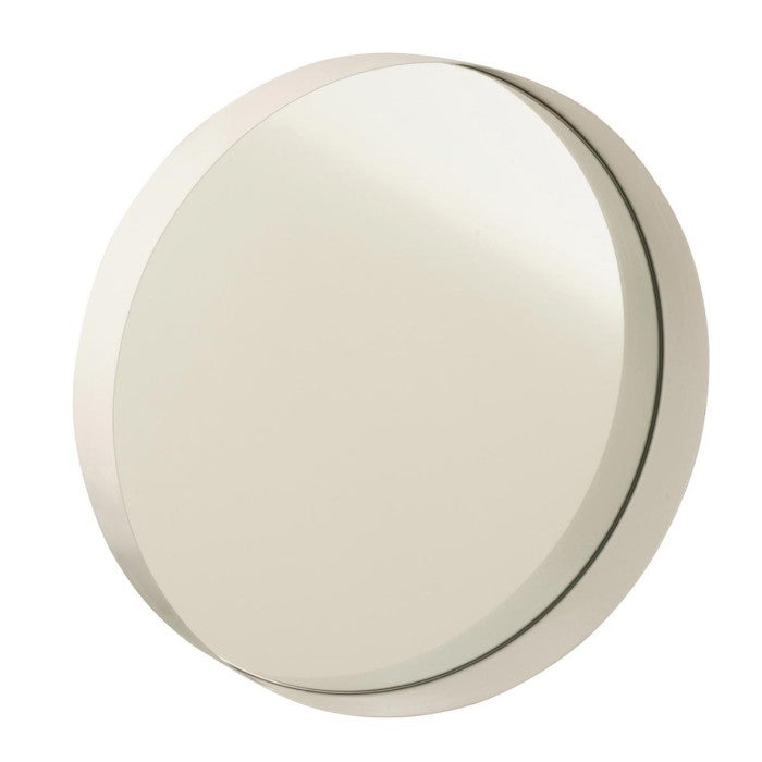 Miroir Mural Rond Déco "Bord Métal" 30cm Blanc | Leroy Merlin