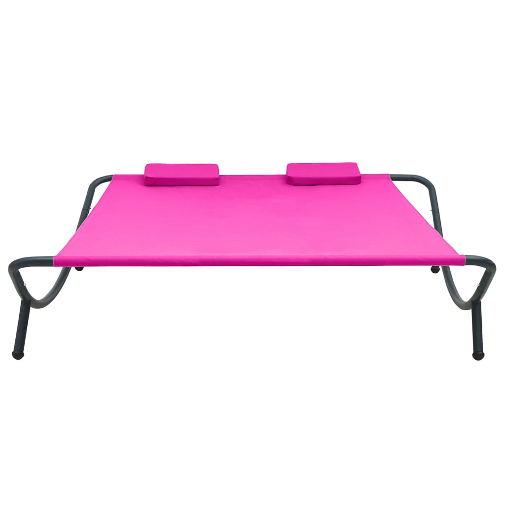Lit simple | Lit de repos d'extérieur tissu rose CFW52141 | Leroy Merlin
