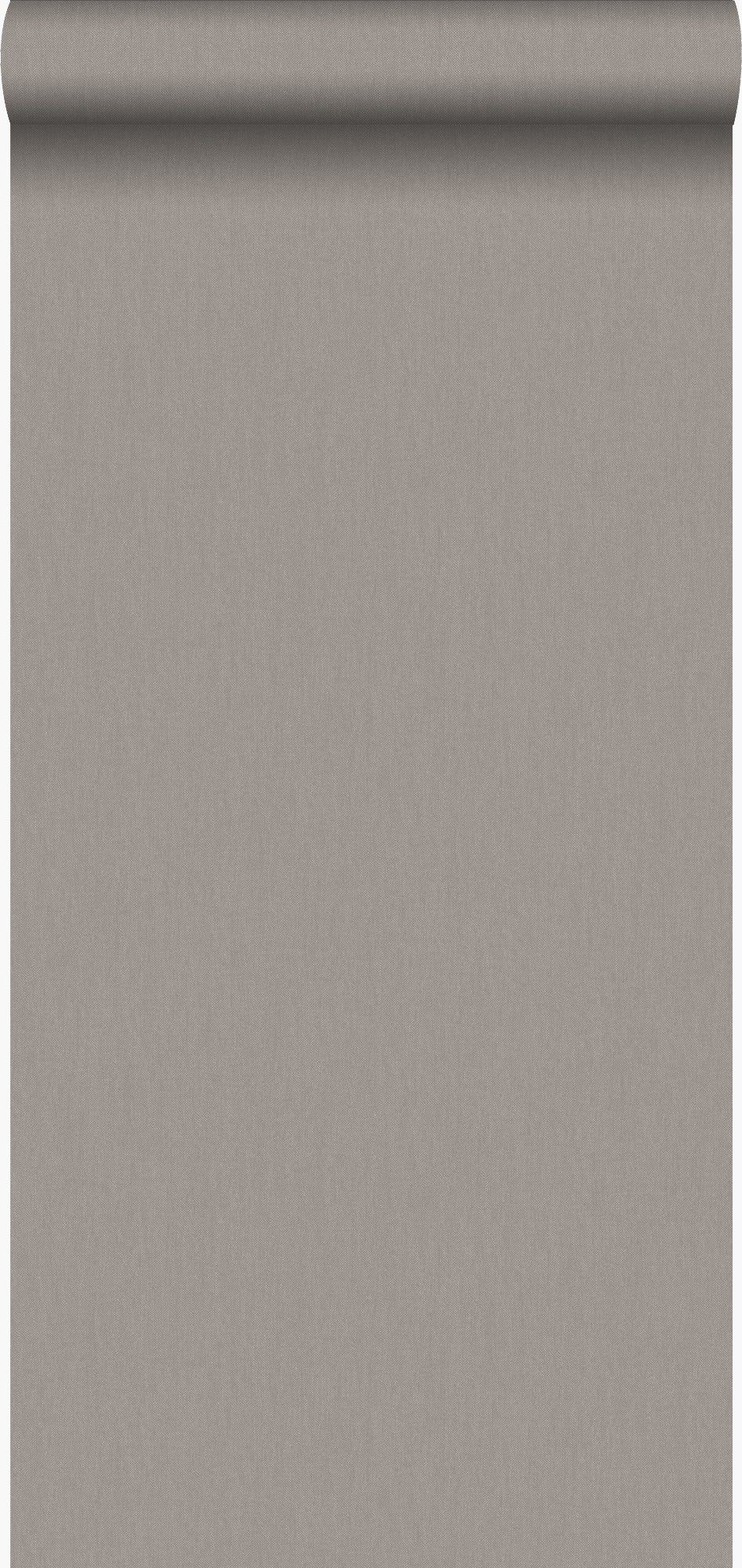 Papel pintado efecto lino gris pardo - 53 cm x 10,05 m - Origin ...