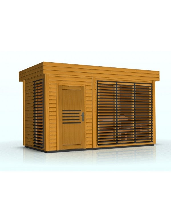 Cabine de sauna extérieur AZALEA 8 places 438x203,8 x H.259 cm-naturel ...
