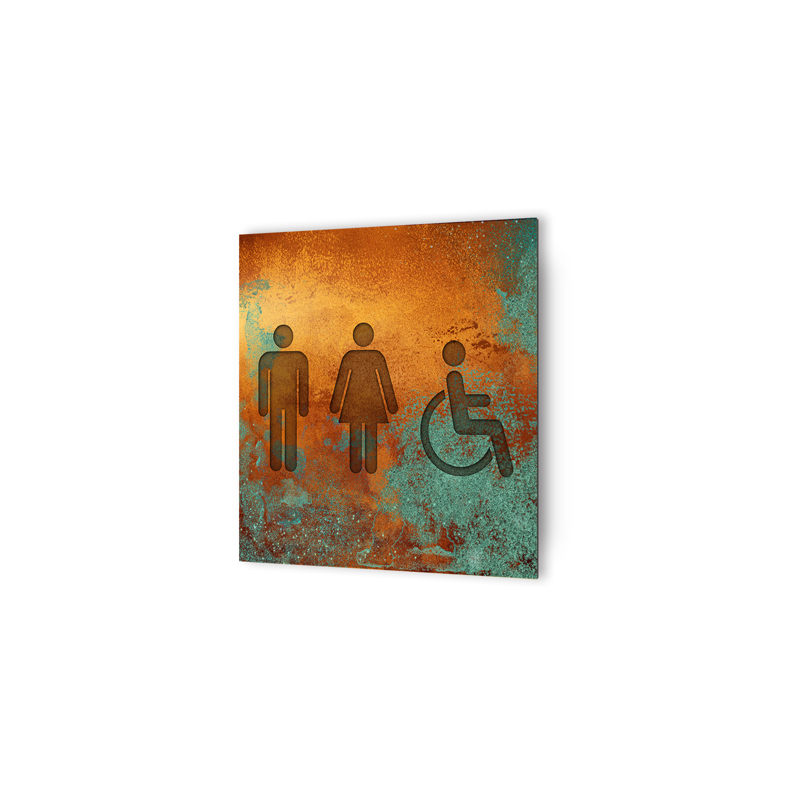 Panneau pictogramme de signalisation · Toilettes Trio H/F PMR | Texture ...