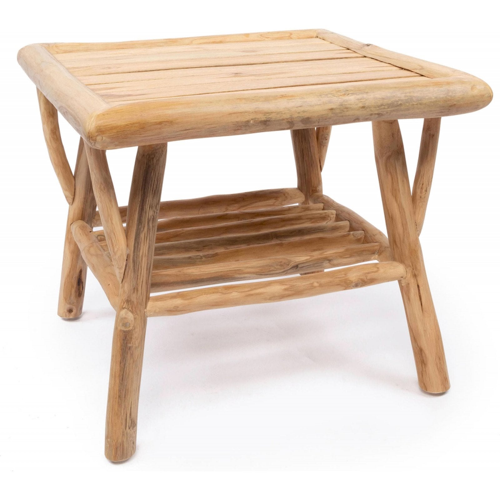 Table Tulum Bazar Bizar élégance boisée 50 x 50 x 45 cm Naturel | Leroy ...