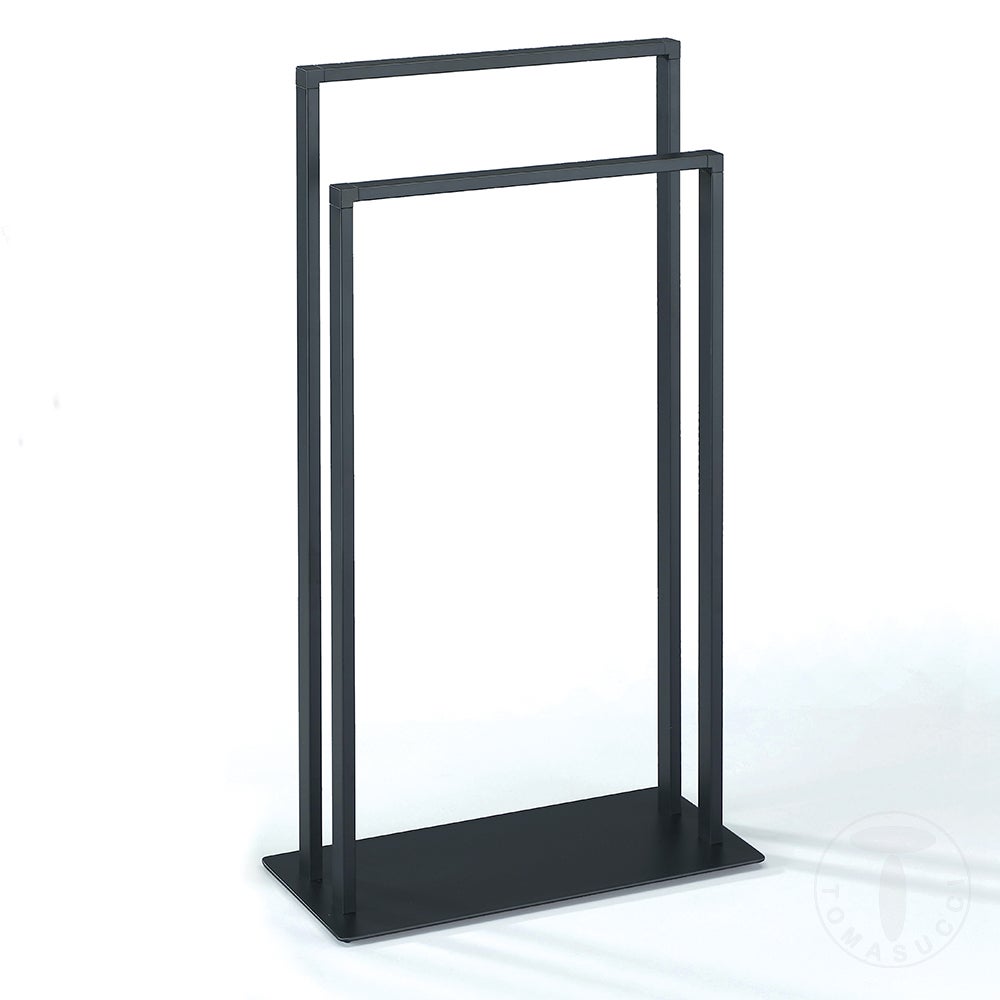 Colonna asciugamani EMORI acciaio nero opaco H81xL45xP20 cm barra L40 ...