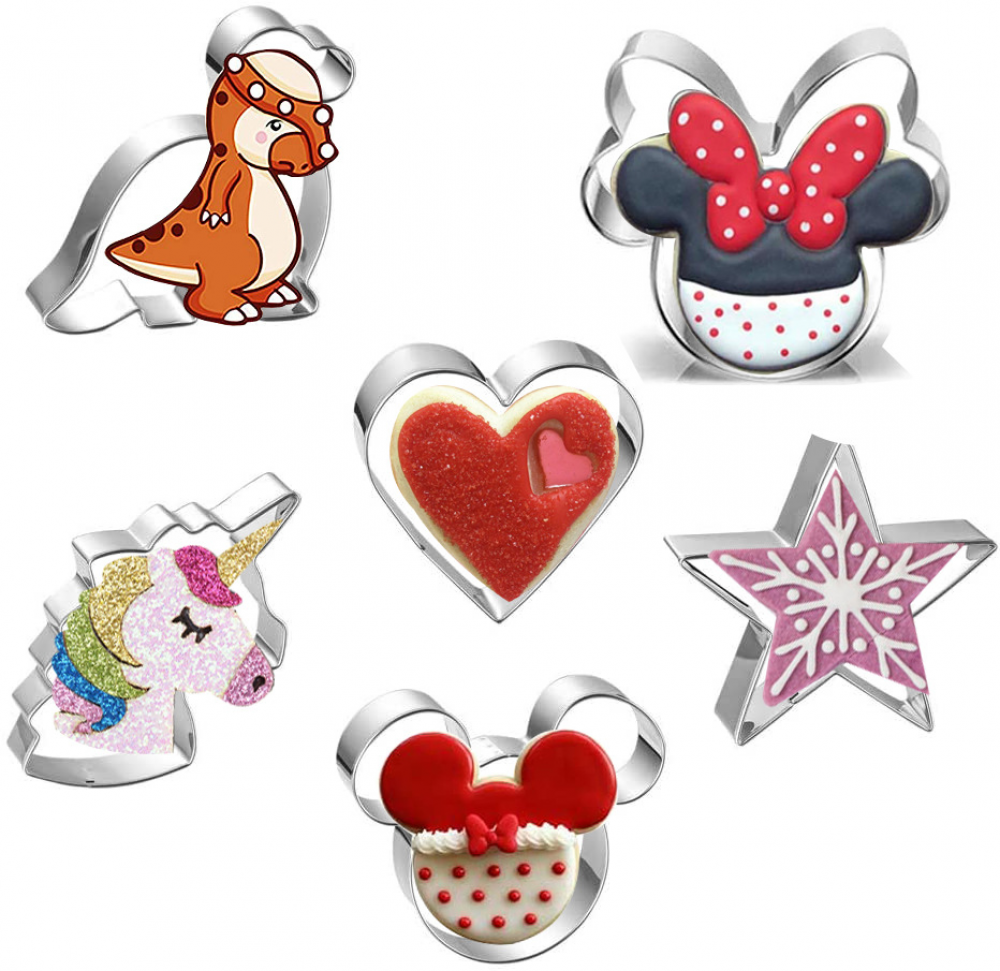 Lot de 6 emporte-pièces en forme de tête de Mickey Mouse, visage de ...