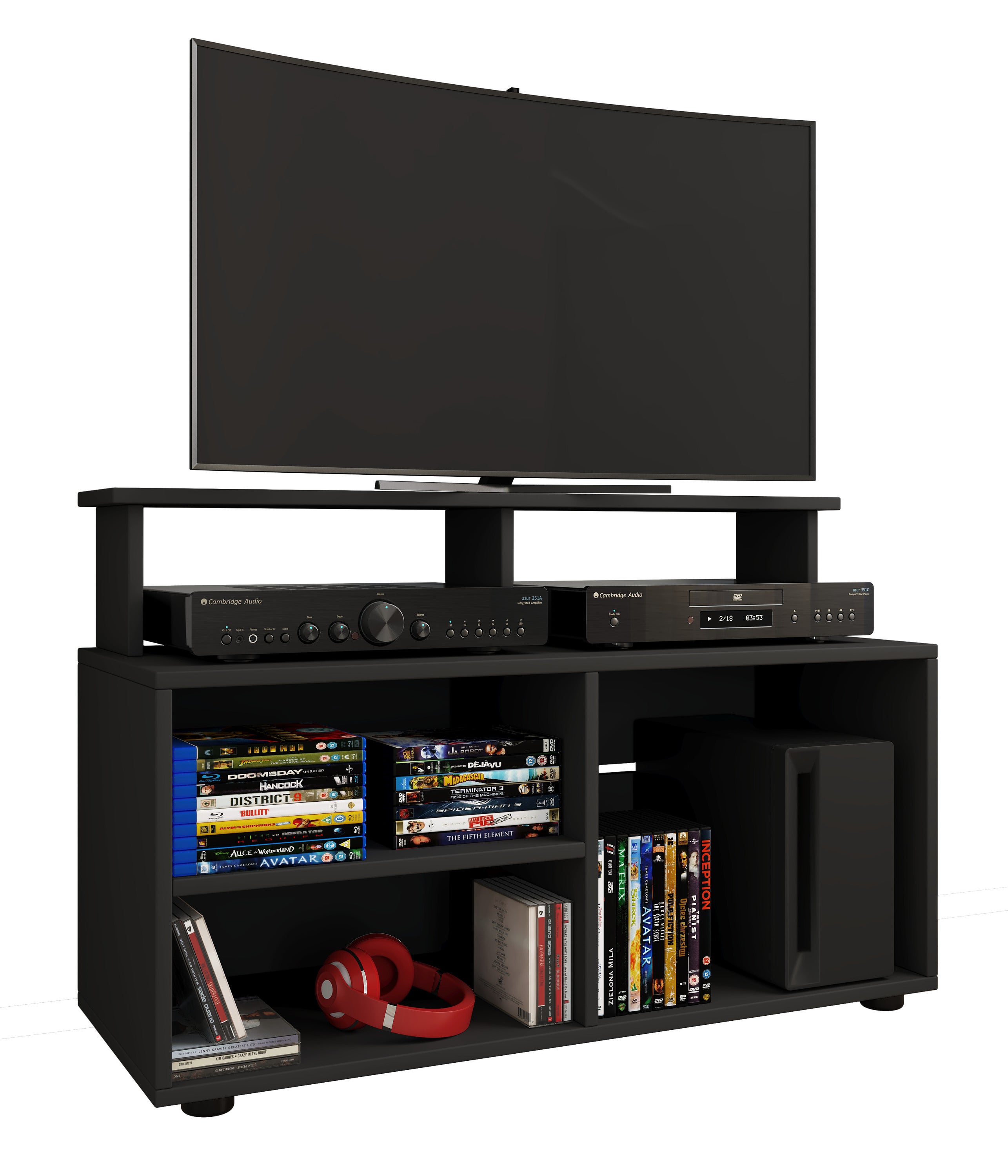 VCM Muebles de TV Balansia Negro H. 59 x B. 90 x T. 36 cm | Leroy Merlin