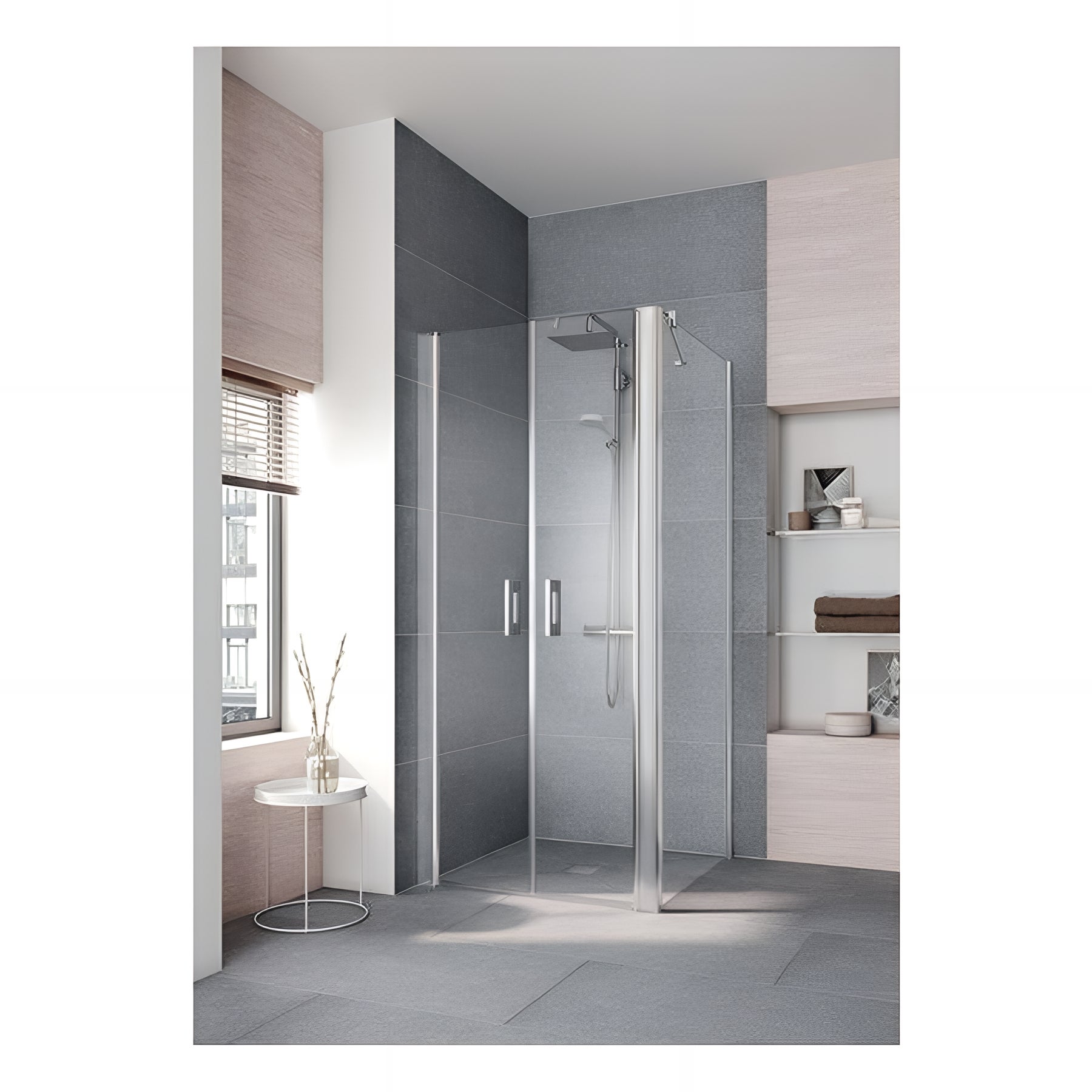 Paroi de douche fixe largeur 120 cm hauteur 200 cm profilé argent poli ...