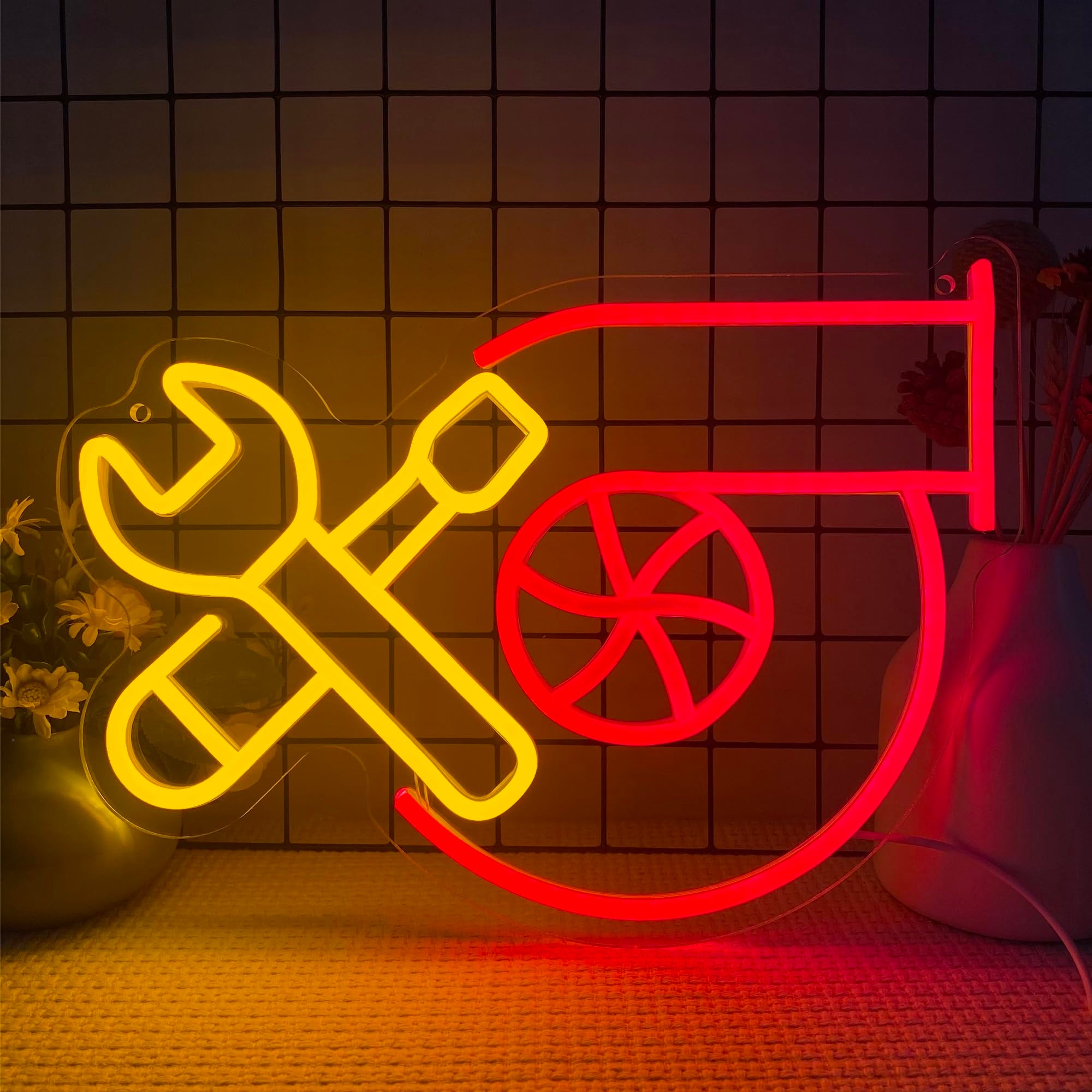 Lumière néon turbo pour garage, enseigne lumineuse turbo pour clé à ...