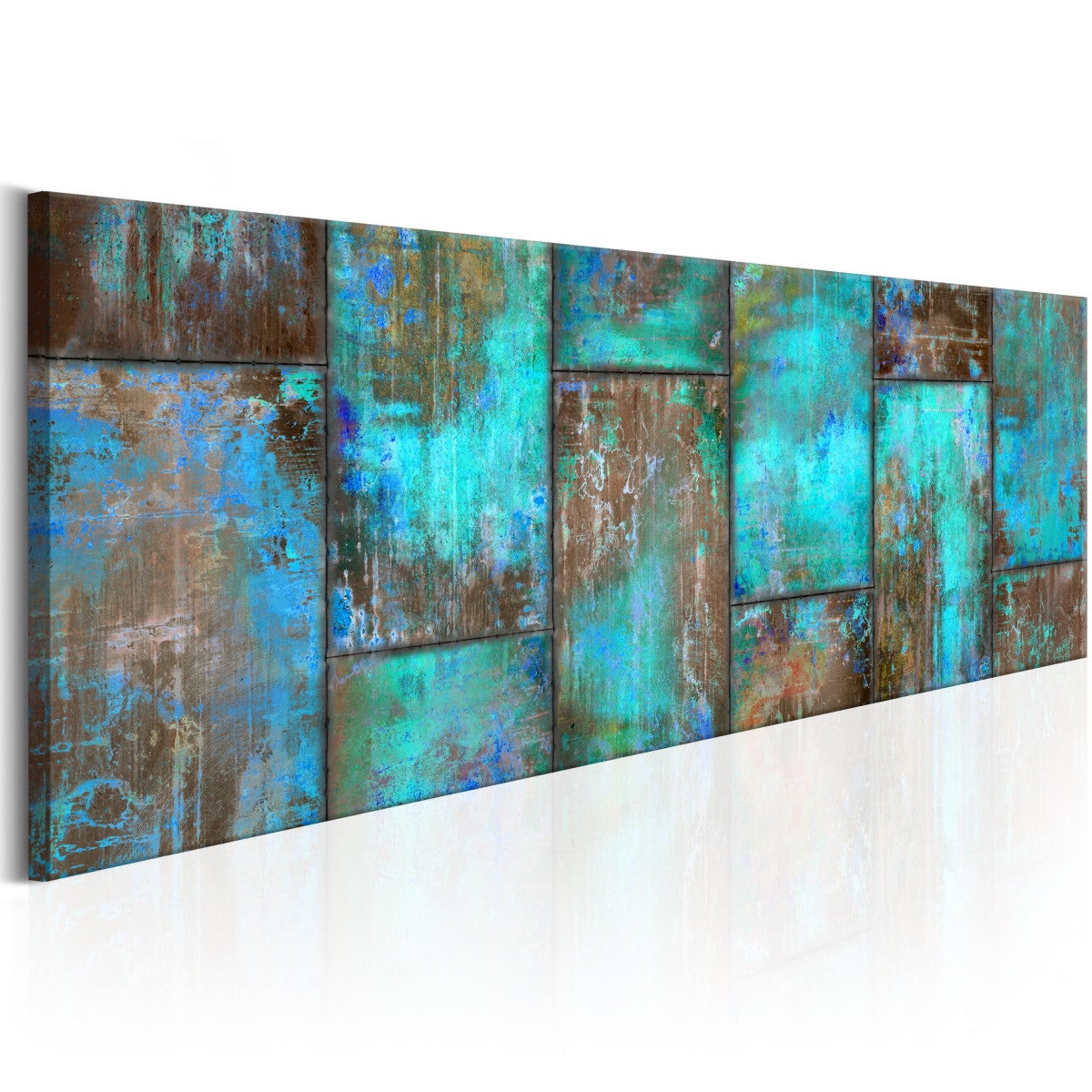 Tableau Imprimé "Metal Mosaic : Blue" 50 x 150 cm | Leroy Merlin