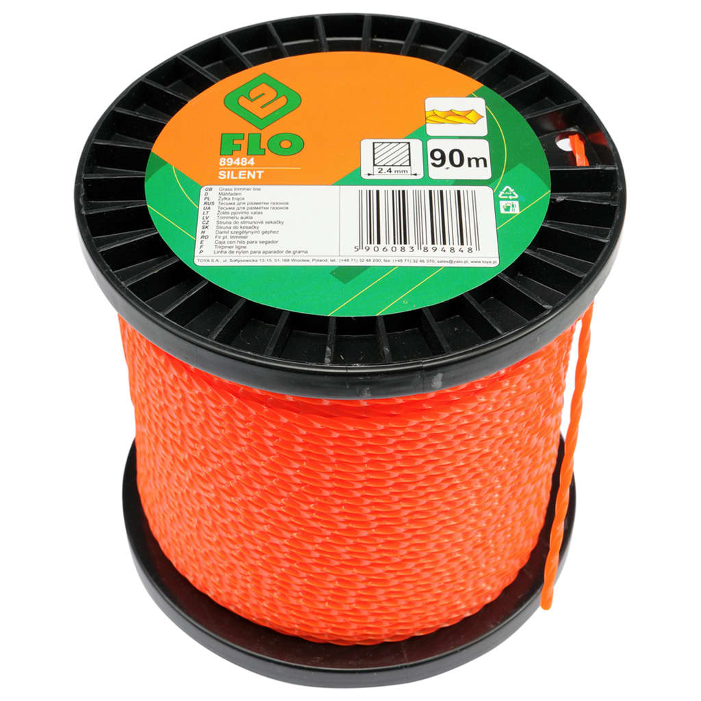 Fil de coupe-herbe Silent 2,4 mm 90 m Orange FLO | Leroy Merlin